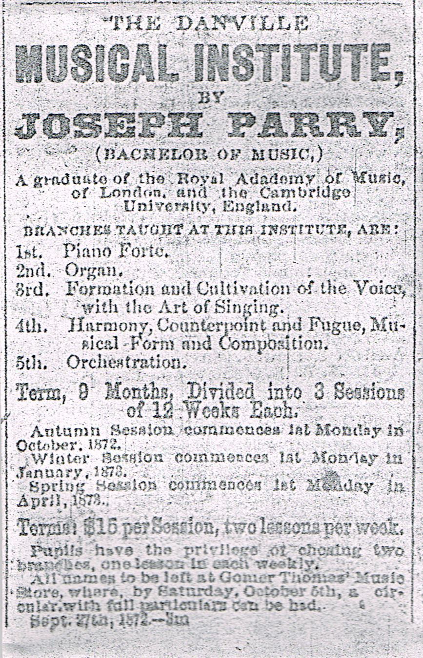 Joseph Parry: Pencerdd America